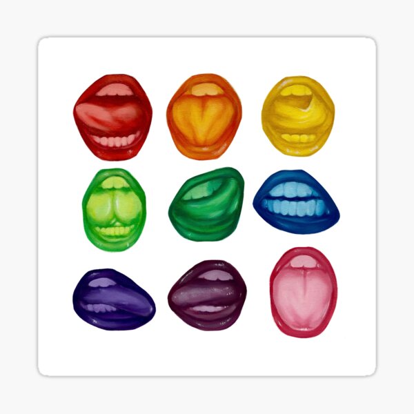 "Rainbow mouths" Sticker for Sale by zoe8 | Redbubble