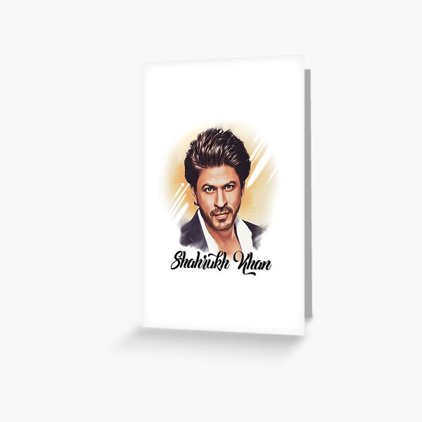 "Shahrukh Khan Portrait art" Greeting Card for Sale by Sansahota ...