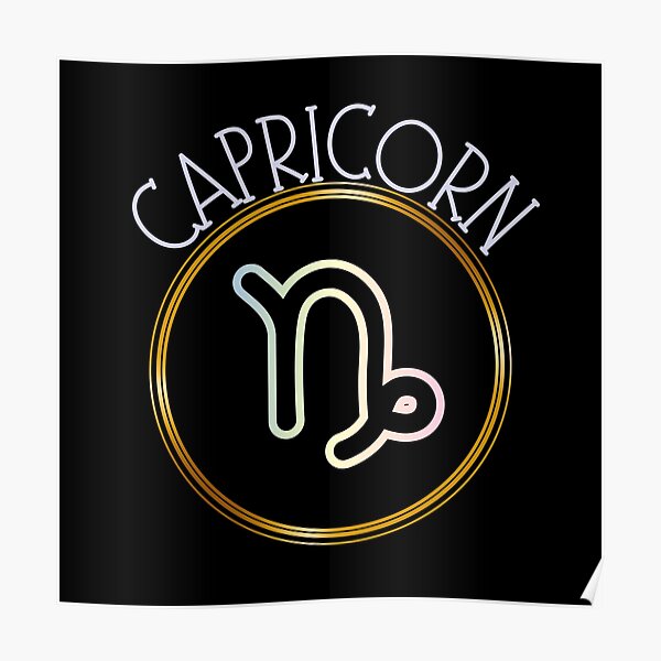 "Capricorn Zodiac Symbol with Border" Poster for Sale by Hellofriendco ...