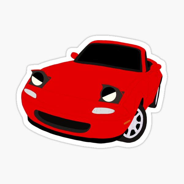 "Angry Red Roadster " Sticker for Sale by TimelessNights | Redbubble