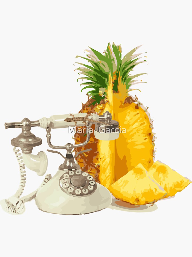 "Pineapple Lizard on a telephone" Sticker for Sale by Sanniasi | Redbubble