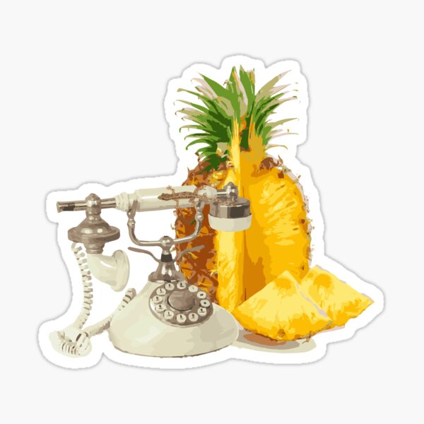 "Pineapple Lizard on a telephone" Sticker for Sale by Sanniasi | Redbubble