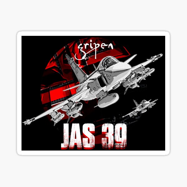 "Gripen JAS-39 Swedish Fighterjet Aircraft" Sticker for Sale by ...