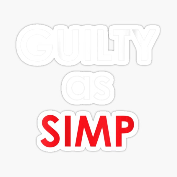 "Womens Guilty As Simp V-Neck" Sticker for Sale by HikatoMiura | Redbubble