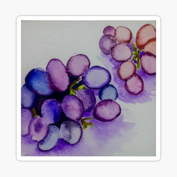 "Acrylic painting of grapes" Sticker for Sale by Natimo-Studio | Redbubble