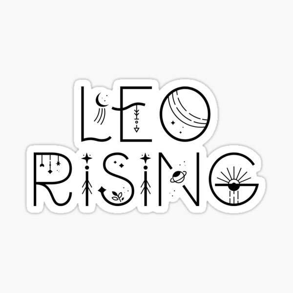 "Leo rising sign celestial typography" Sticker for Sale by ...