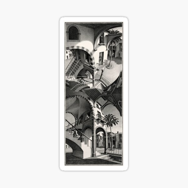 "Up and Down, Escher (HQ)" Sticker for Sale by TigerLab | Redbubble