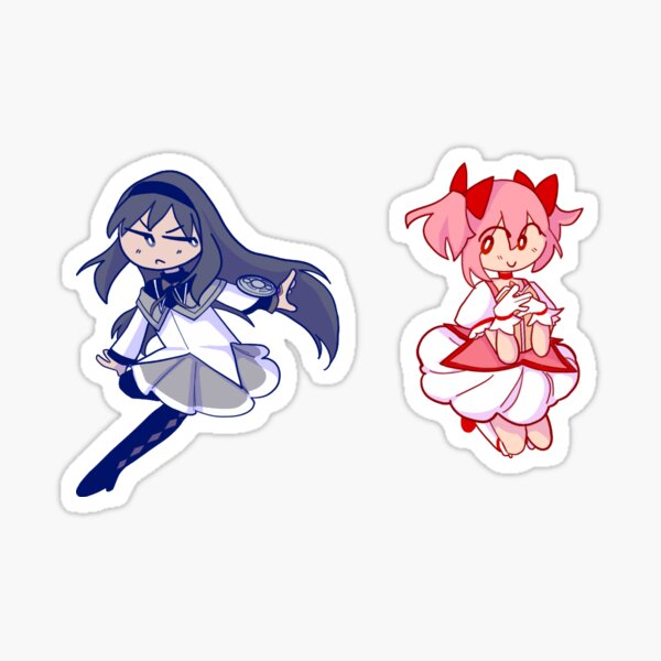 "Madoka and Homura inspired chibis " Sticker for Sale by Luvey | Redbubble
