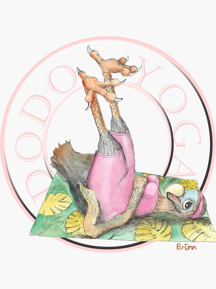 "Dodo is on her Yoga Mat, Hoorah" Sticker for Sale by DodoGallery ...
