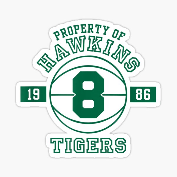 "Property of Hawkins tigers 1986" Sticker for Sale by HappyHomes97 | Redbubble