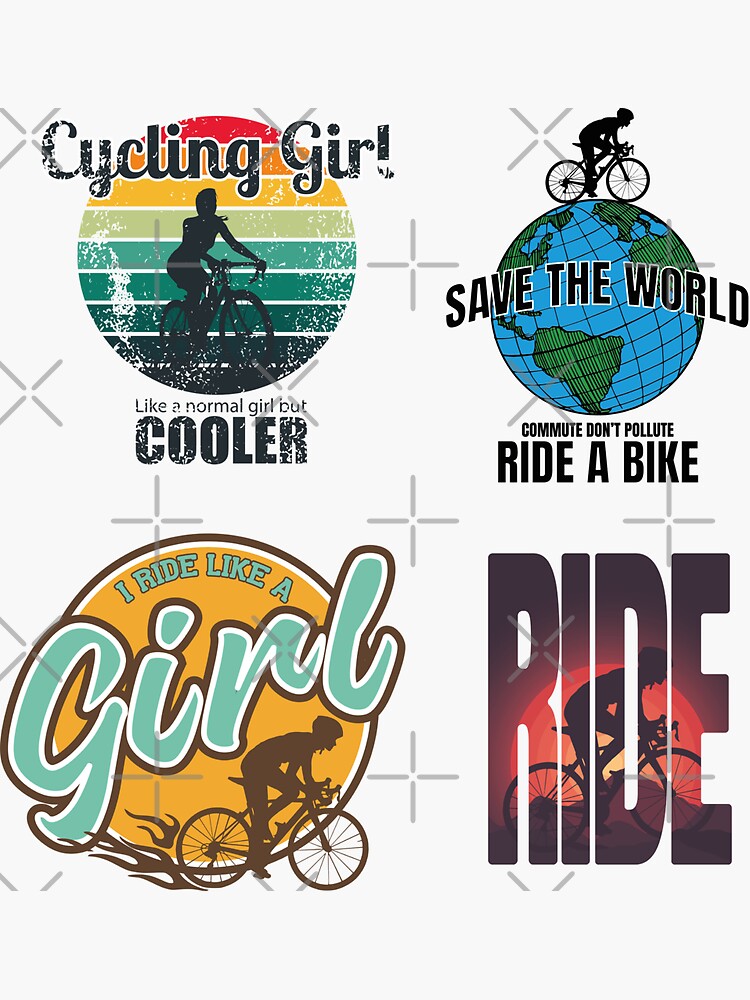 "GIRLS WHO LIKE CYCLING STICKER PACK " Sticker for Sale by ...