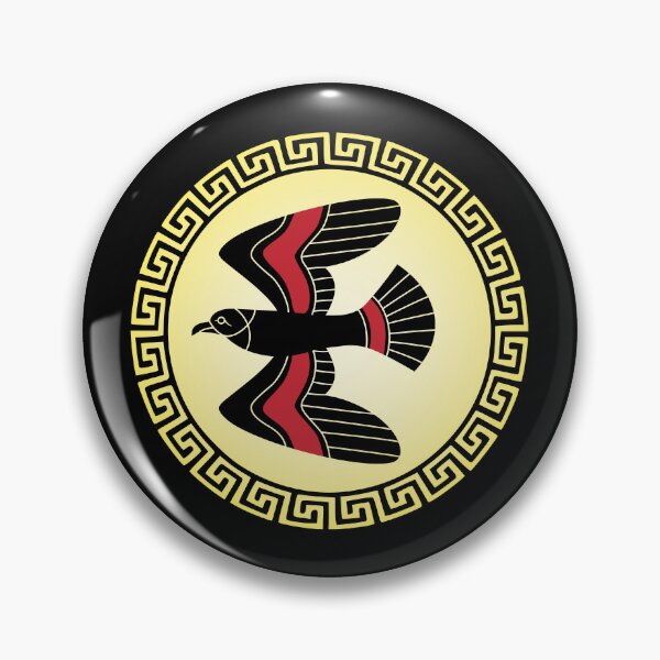 "Ancient Greek Shields: Hawk (Air)" Pin for Sale by PanosTsalig | Redbubble