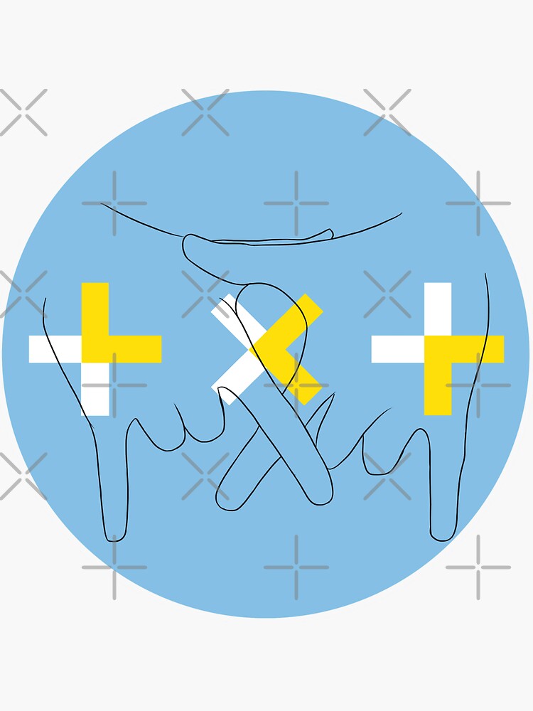 "TXT Hand Sign and Logo" Sticker for Sale by JesskeCreations | Redbubble