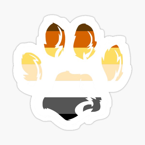 "LGBT Bear Ally Furry Pride Rainbow Fursuit Dog Paw Print" Sticker for ...