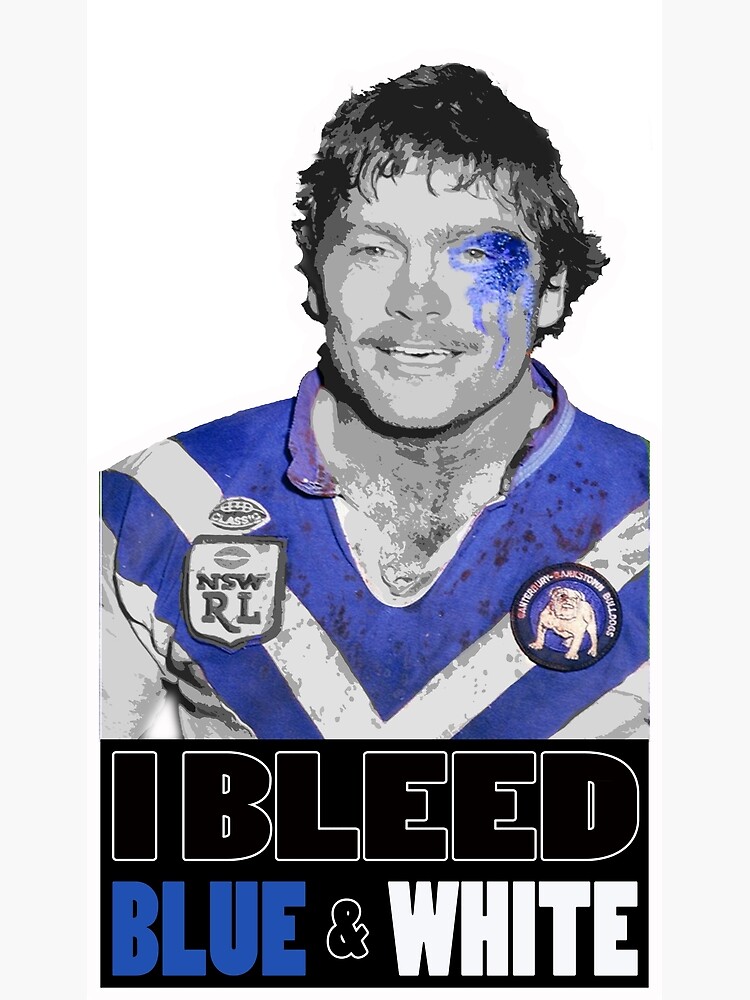 "Canterbury-Bankstown - Retro - Terry Lamb - Bleed Blue & White" Poster ...