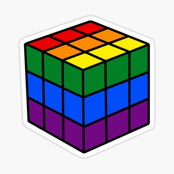 "Rainbow Gay Pride Rubik's Cube" Sticker for Sale by Addie1104 | Redbubble