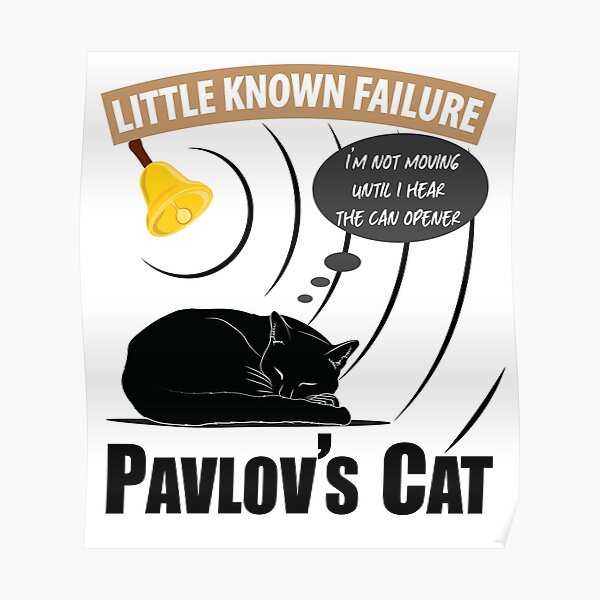 Póster «Pavlovs Cat Funny Science - Psicología del gato - Fracaso poco ...