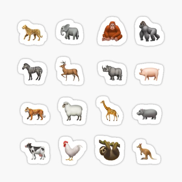"Animal Apple Emoji Pack 2" Sticker for Sale by PathfinderCP | Redbubble