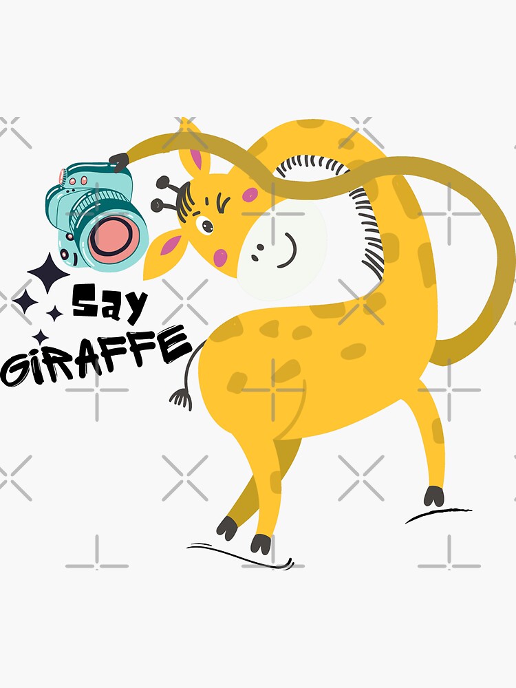 "Say Giraffe" Sticker for Sale by ThePeanutSeries | Redbubble
