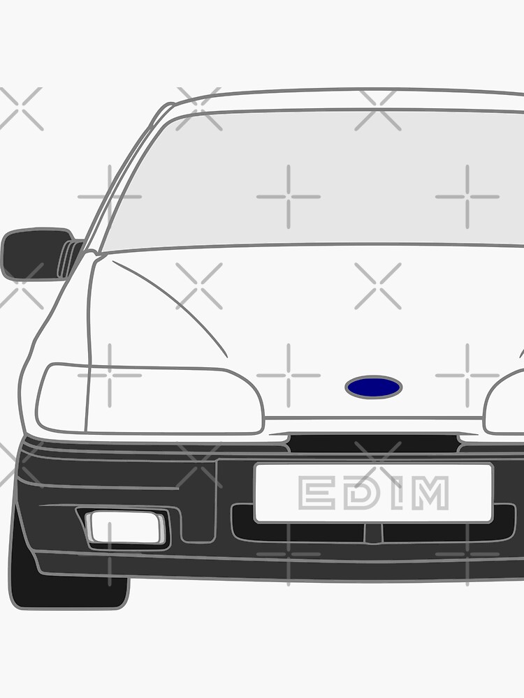 "Ford Sierra MK2 front colored" Sticker for Sale by EdimDesign | Redbubble