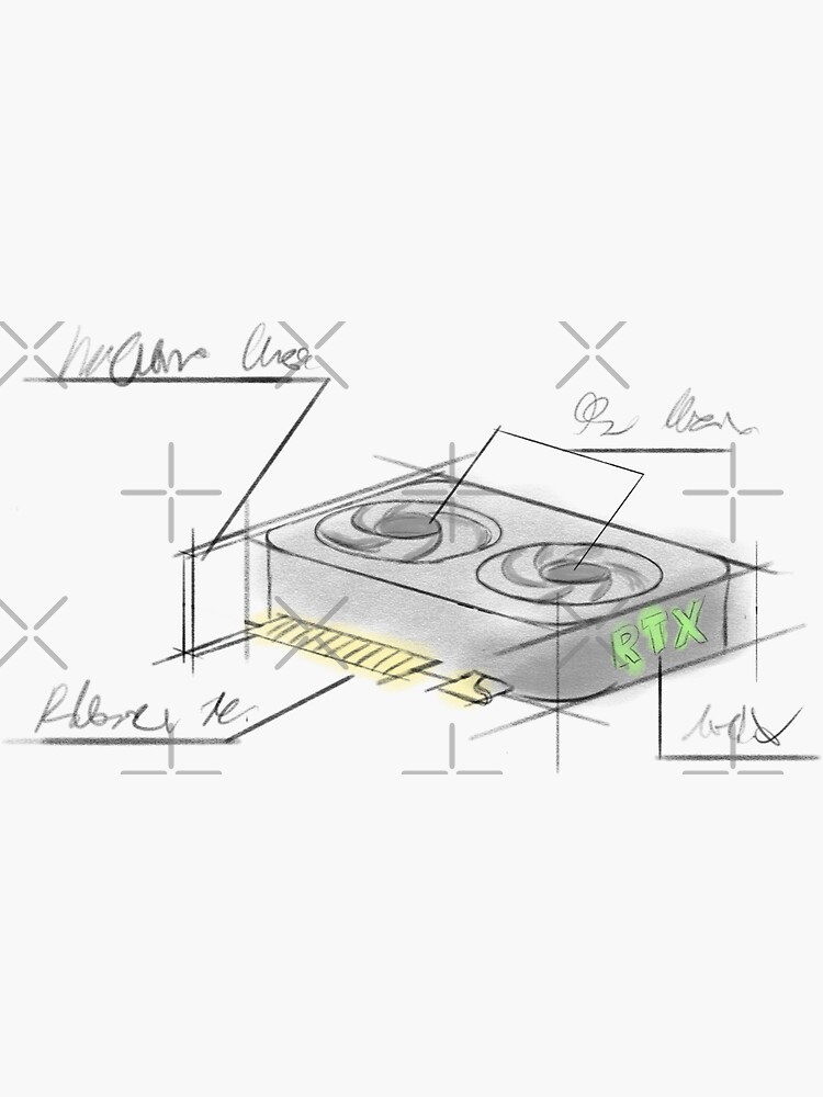 "GPU Blueprint Design" Sticker for Sale by NeatTechDesign | Redbubble