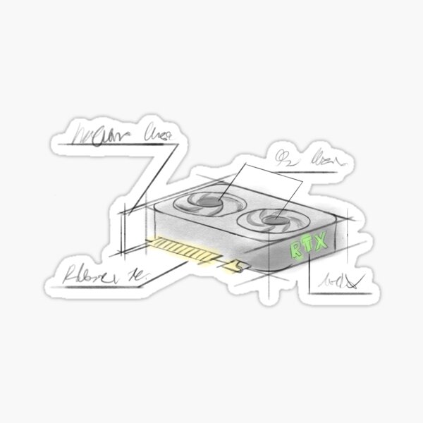 "GPU Blueprint Design" Sticker for Sale by NeatTechDesign | Redbubble
