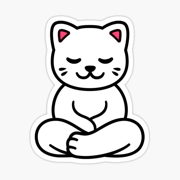"Cute meditating cat" Sticker for Sale by irmirx | Redbubble