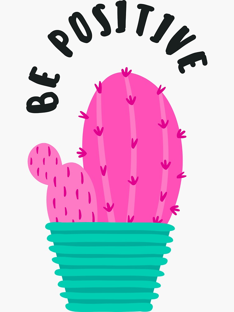 "Preppy aesthetic be positive pink cactus " Sticker for Sale by ...