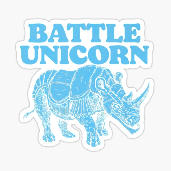 "Battle Unicorn Funny Vintage Armored Rhino" Sticker for Sale by ...