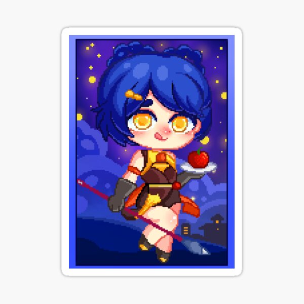 "Chibi pixel art Xiangling genshin" Sticker for Sale by Toyger-Lilly ...