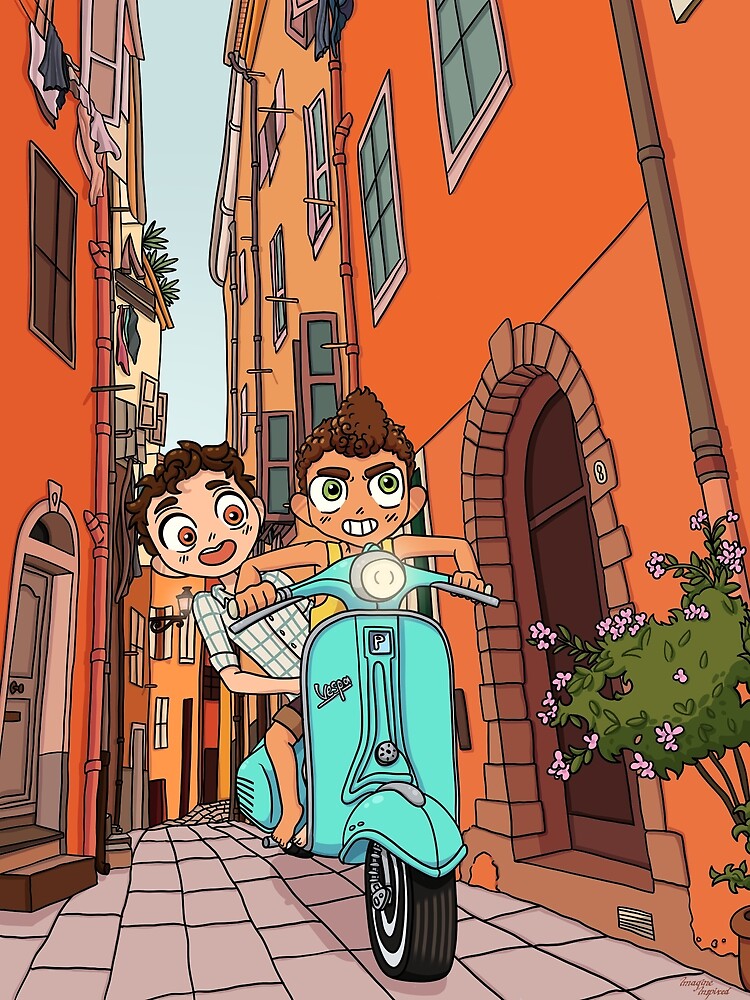 "Luca and Alberto on a Vespa through Italy" Poster for Sale by ...