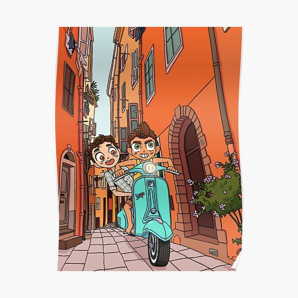 "Luca and Alberto on a Vespa through Italy" Poster for Sale by ...