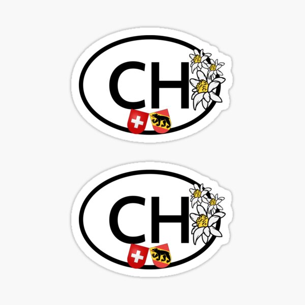 "CH Switzerland Country Code with Canton Bern - Swiss Flag and ...