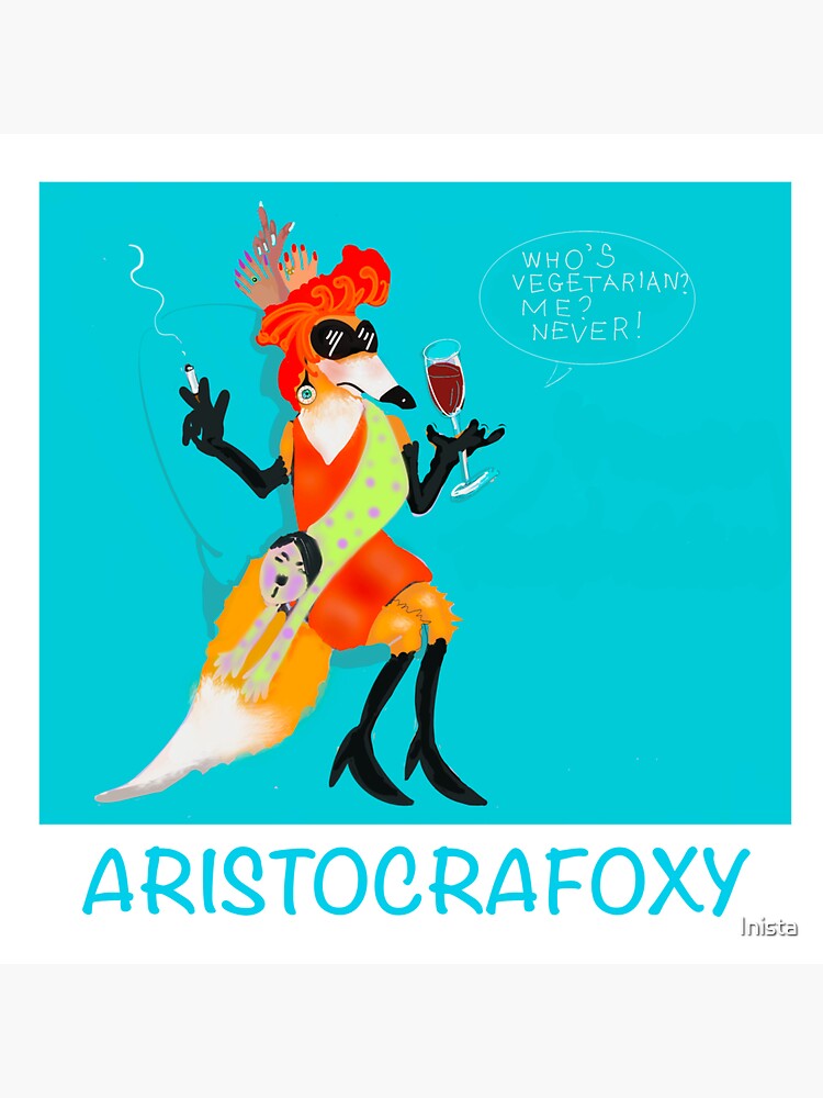 "Drinking and Smoking Fox " Sticker for Sale by Inista | Redbubble