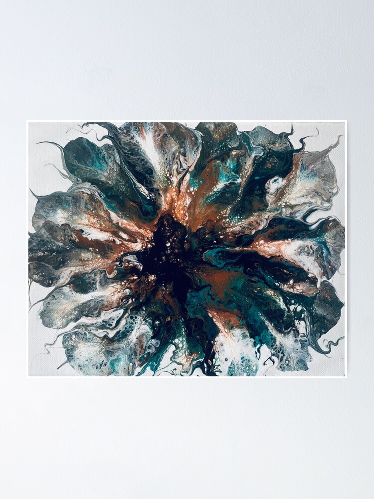"Flower pouring acrylic " Poster for Sale by baksuart | Redbubble