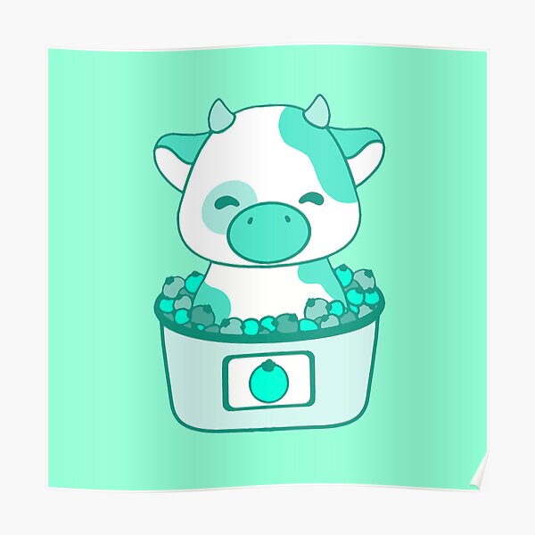 "Cyan cow" Poster for Sale by JaimyE | Redbubble