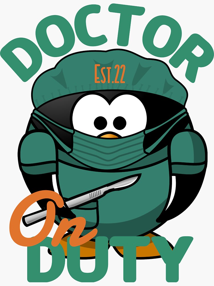 "DOCTOR ON DUTY" Sticker for Sale by GAADesignz | Redbubble