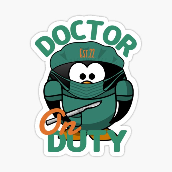 "DOCTOR ON DUTY" Sticker for Sale by GAADesignz | Redbubble