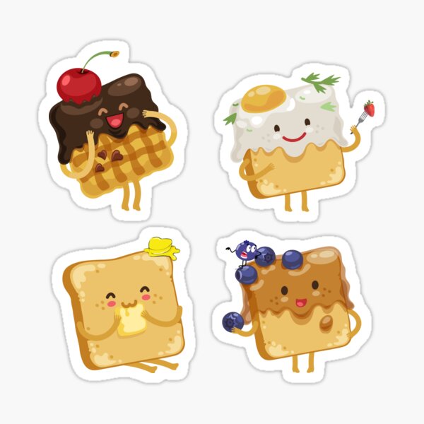 "Cute Breakfast Buddies " Sticker for Sale by Edgareazy | Redbubble