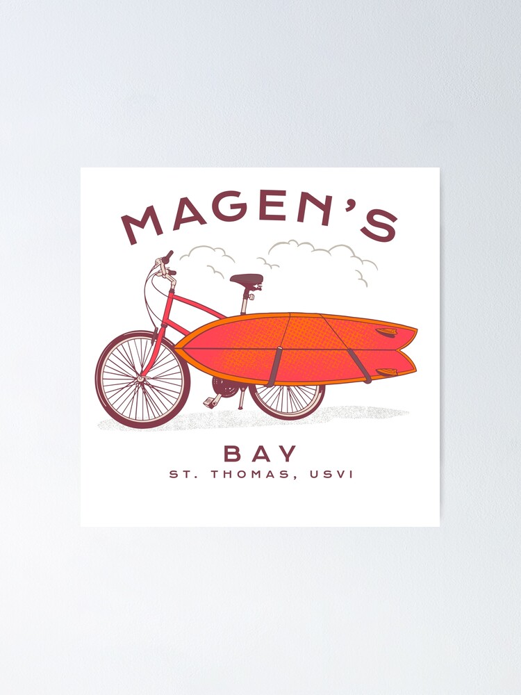 "Magen’s Bay St. Thomas USVI Retro Surfing" Poster for Sale by earth ...