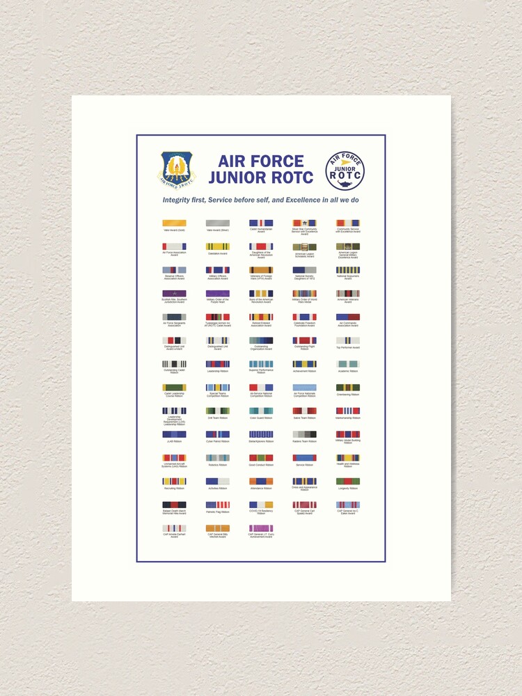 "Air Force Junior ROTC Ribbon Chart" Art Print for Sale by RBcostco7 ...