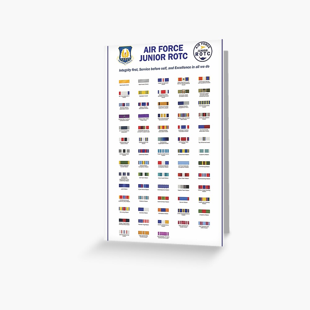 "Air Force Junior ROTC Ribbon Chart" Greeting Card for Sale by ...