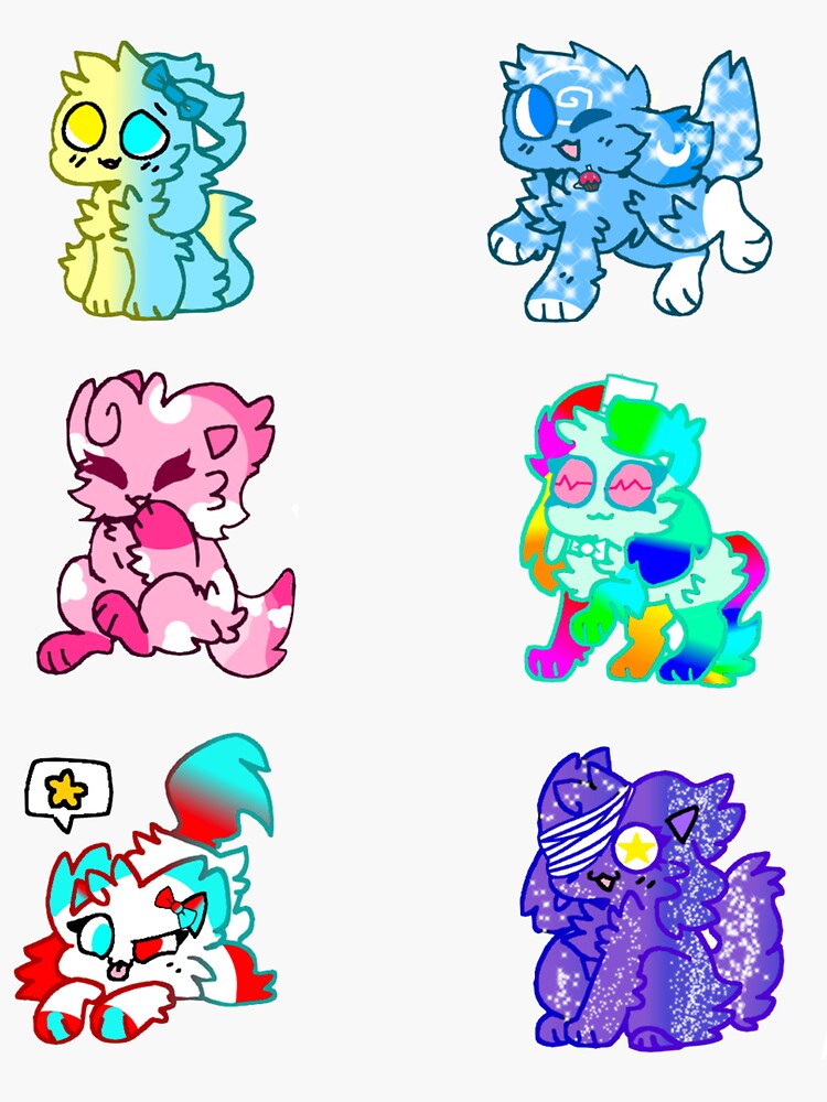 "kittydog pack" Sticker for Sale by Mujtba01 | Redbubble