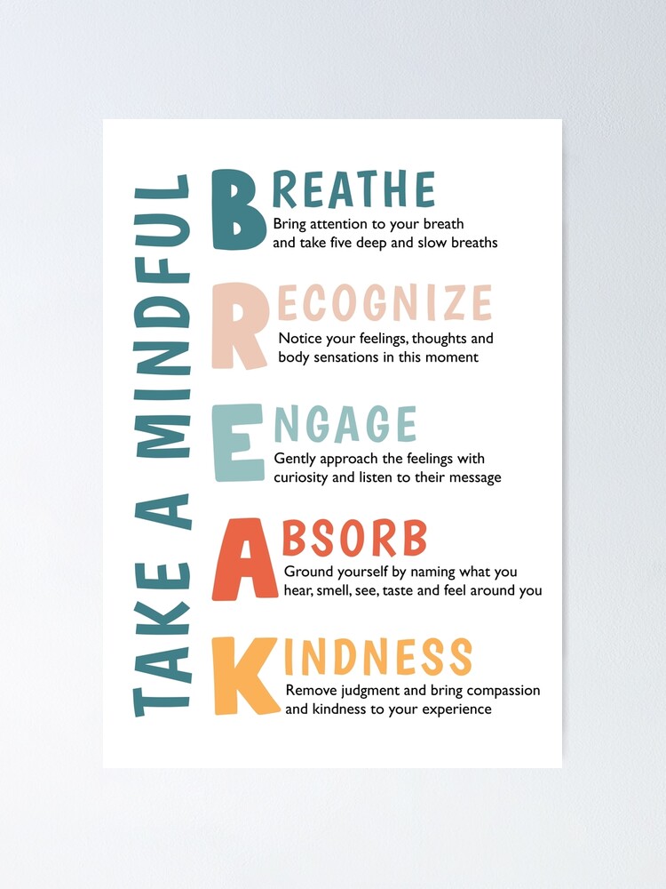 "Mindful Break Wellness Check In Mindfulness Grounding Mental Health ...