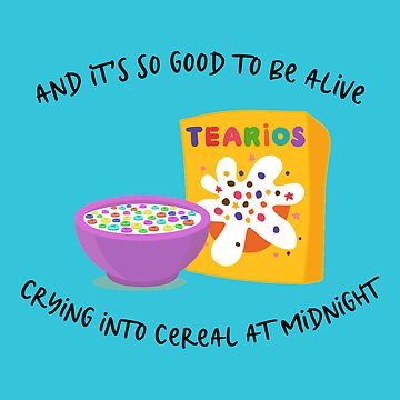 "Crying into Cereal at Midnight" Sticker for Sale by ssstarrr | Redbubble
