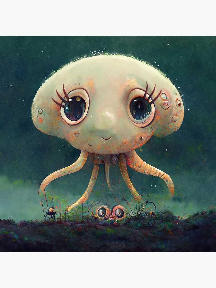 "A very cute octopus friend with big bold eyes and super fab eyelashes ...