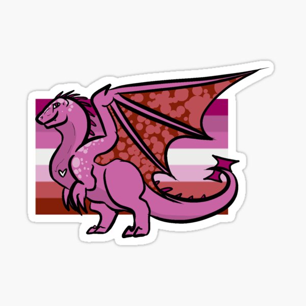 Lesbian Pride Dragon Sticker For Sale By Feelthesparks Redbubble
