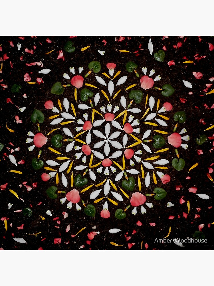 "Snowdrops & Carnation Full Moon Flower Mandala" Poster for Sale by ...