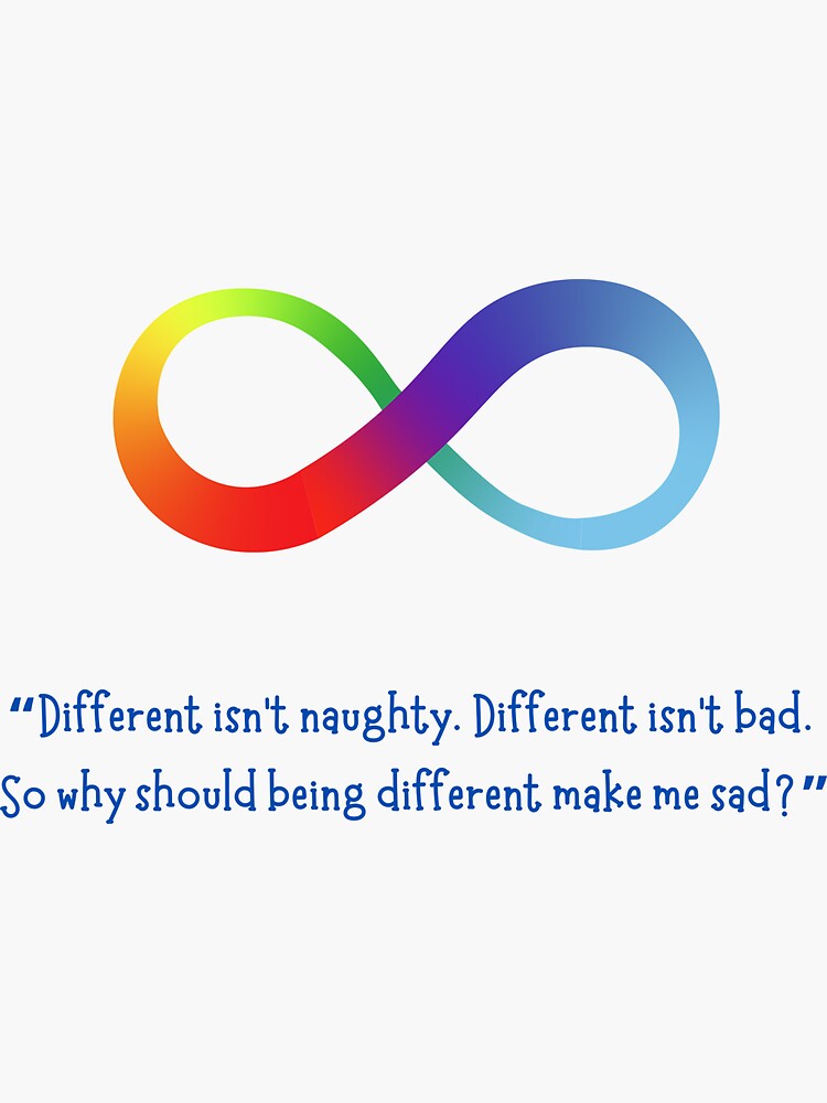 "Different Isn't Bad - Rainbow Infinity Symbol" Sticker for Sale by T ...