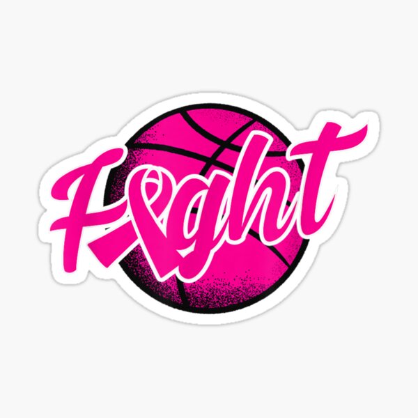 "Breast Cancer Basketball Players Pink Ribbon Awareness" Sticker for ...